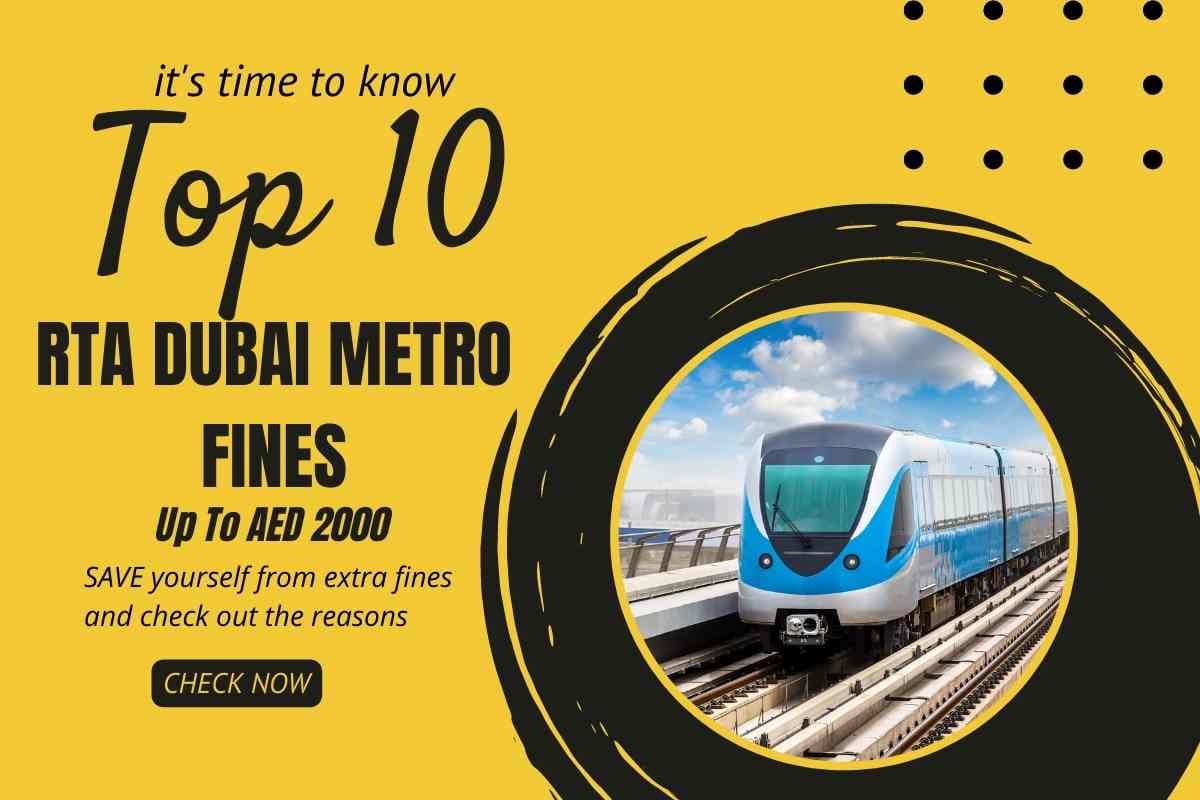 Top 10 RTA Metro Dubai fines Reasons with amount - DXBIFY